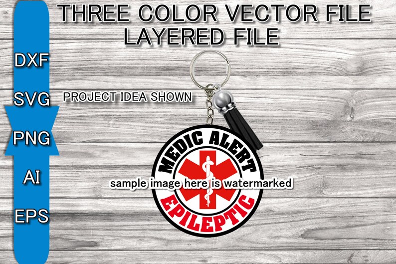 Epileptic Medic Alert SVG Circle Medic Alert Circle for | Etsy