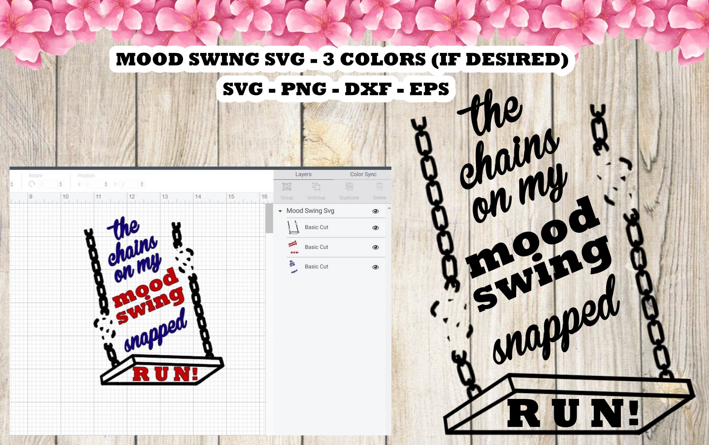 The Chains on my Mood Swing just snapped SVG cutting file | Etsy