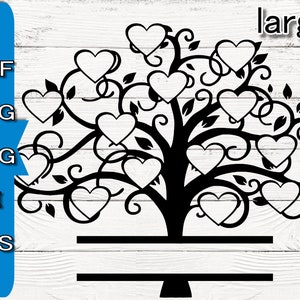 Family Tree Svg - Family Heart Tree Svg - Small and Large Both Included ...