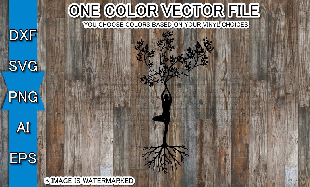Yoga SVG File -yoga Tree Cutting File - Yoga Tree Pose SVG Cutting File ...