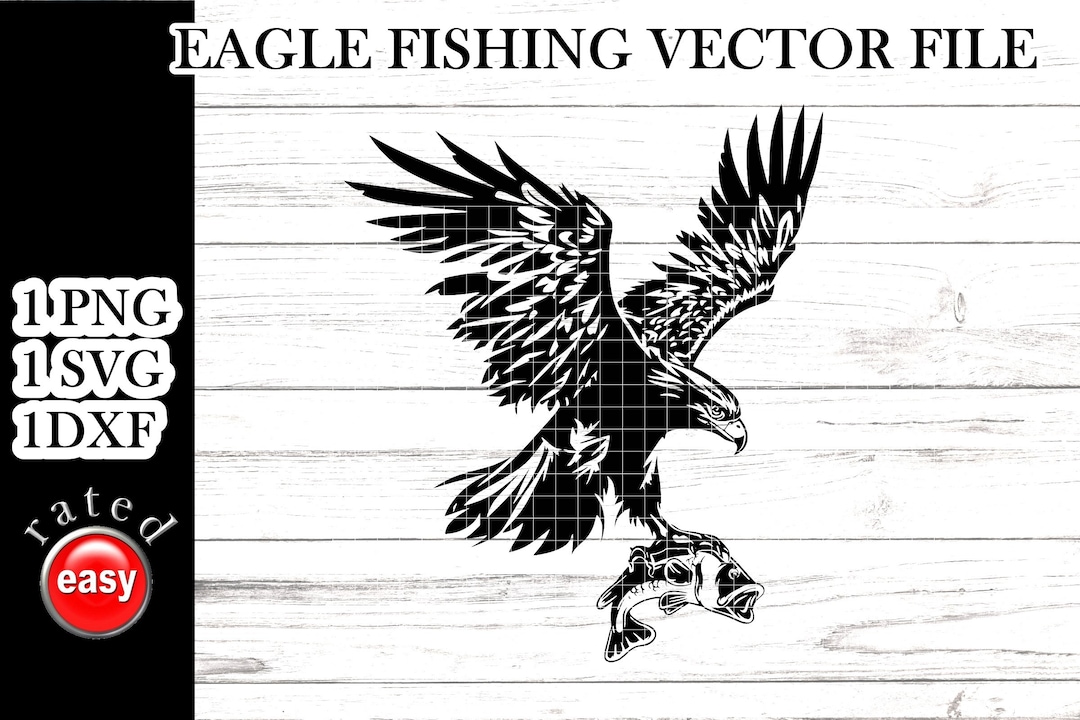 Eagle Svg Fishing Eagle Svg Eagle DXF Fishing Eagle Dxf Eagle Cutting ...