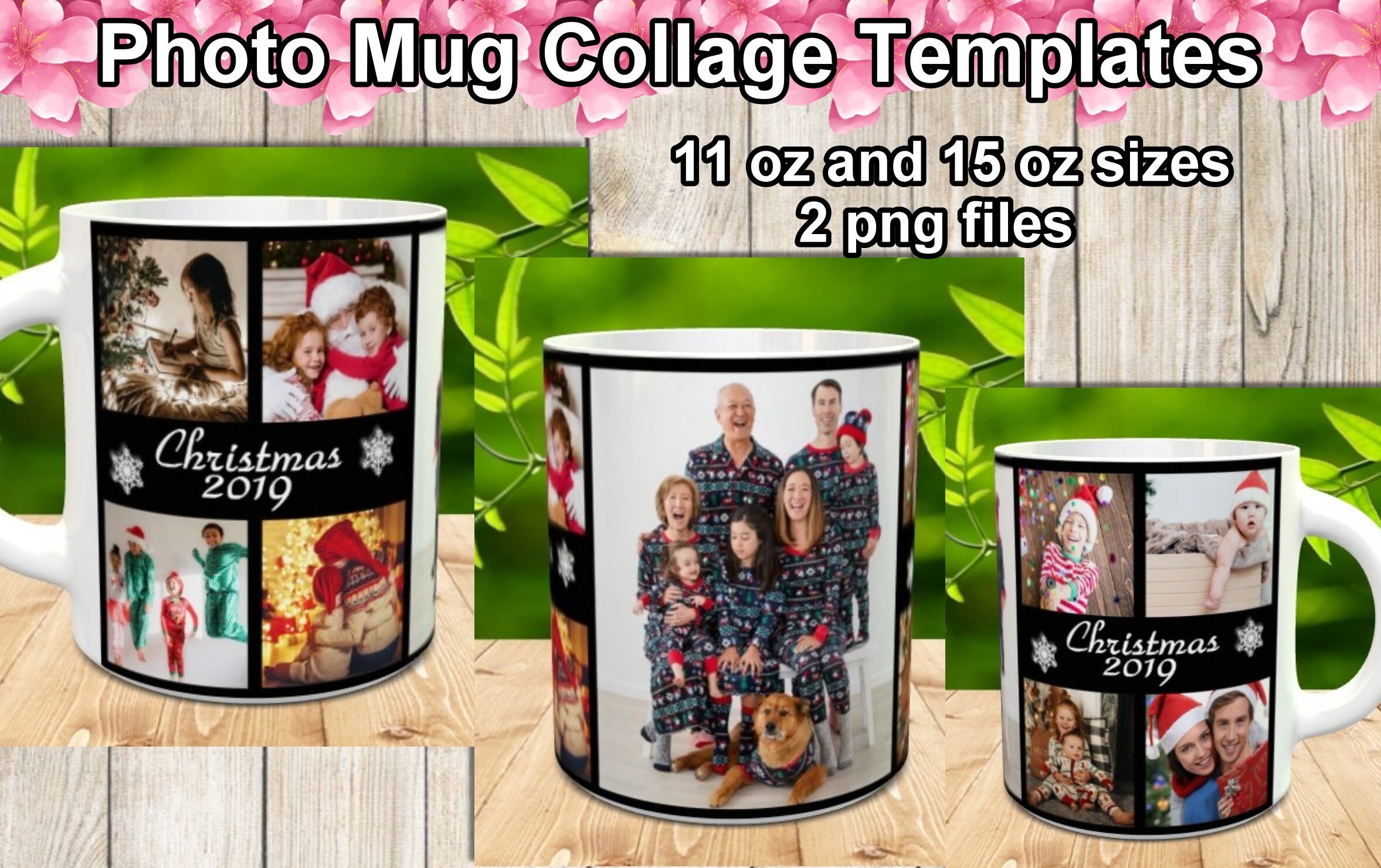 Photo Collage Mug Sublimation Templates Full Wrap 2 Sizes - Etsy Canada