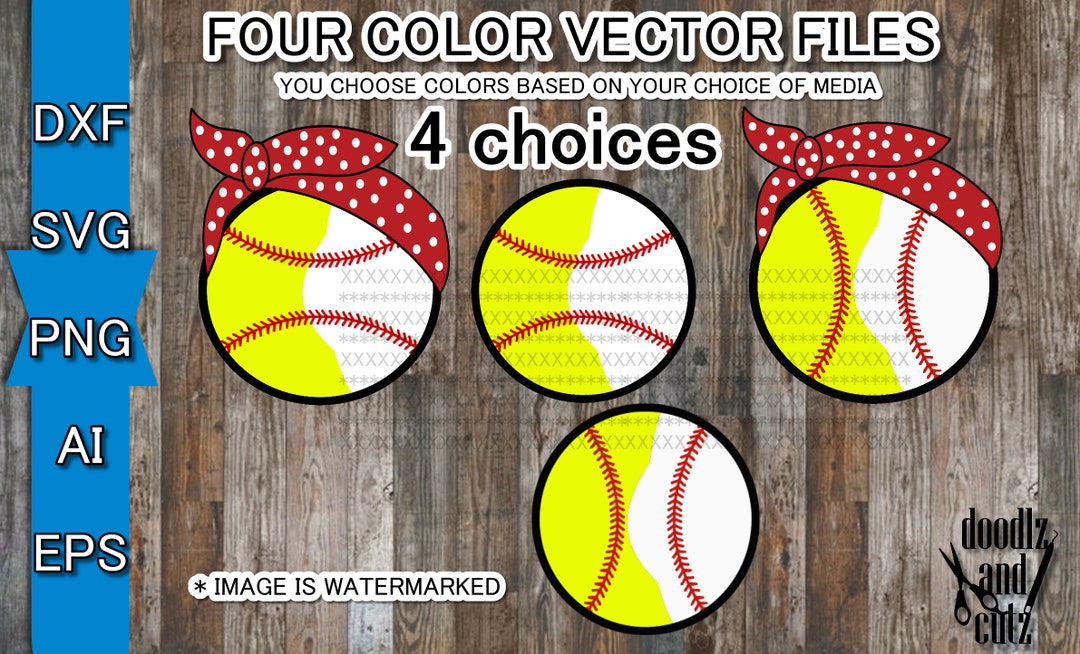 Softball and Baseball SVG - Baseball and Softball Combined Svg - Blank ...
