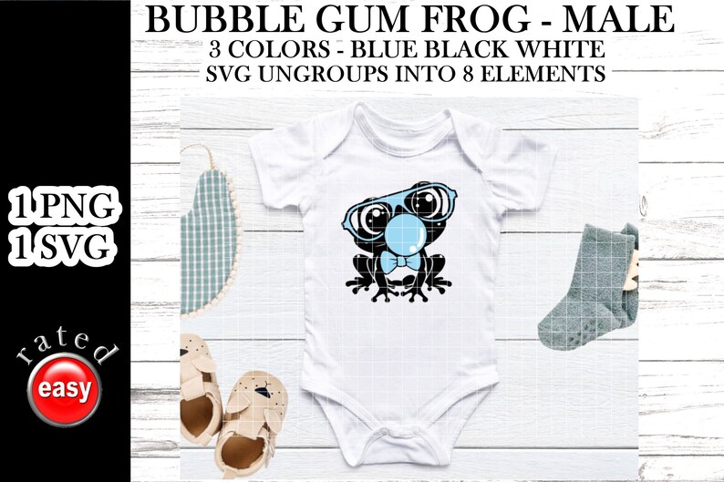Cute Boy Frog Svg Bubble Gum Frog Svg Easy Layered Frog - Etsy