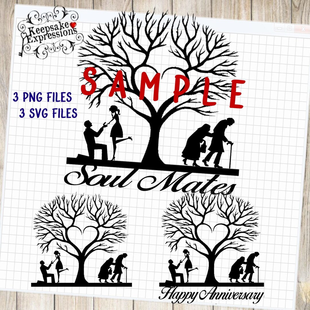 Soul Mates Family Tree With Heart Svg or Png Cutting File - 3 Different ...