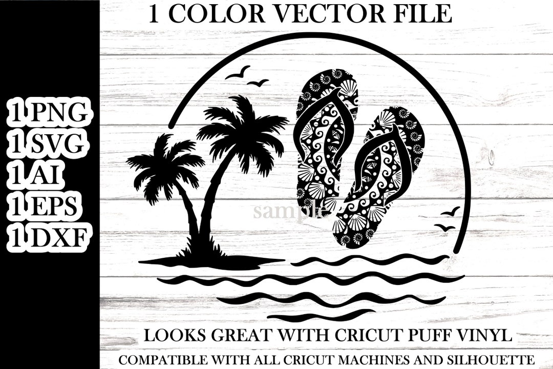 Strand svg - Strand Urlaub svg - tropical svg - tropical svg - palmen svg - flip flop svg - Etsy.de