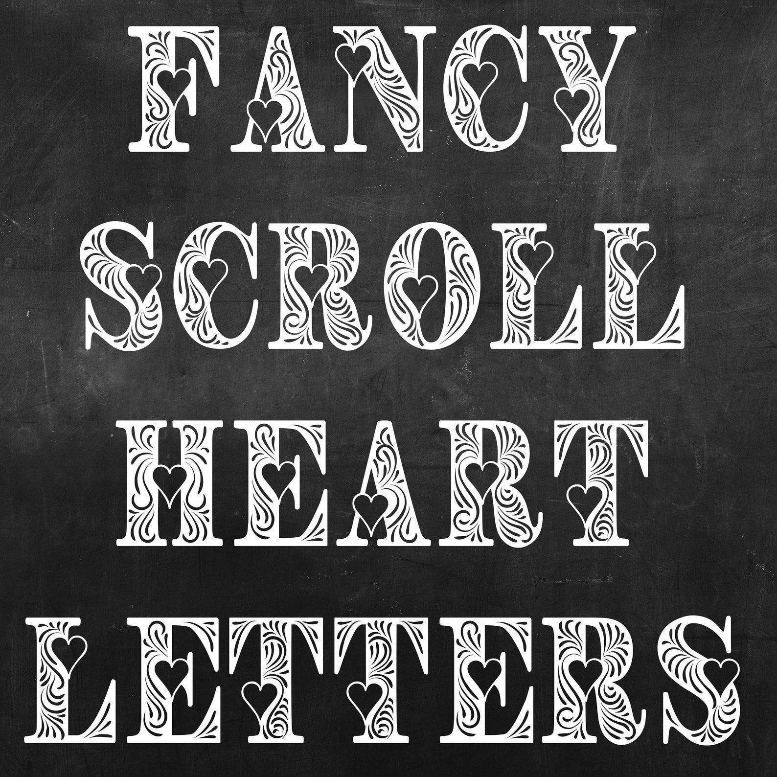 Fancy Heart Scroll Letters SVG Cutting Files Png Dxf Break - Etsy Canada