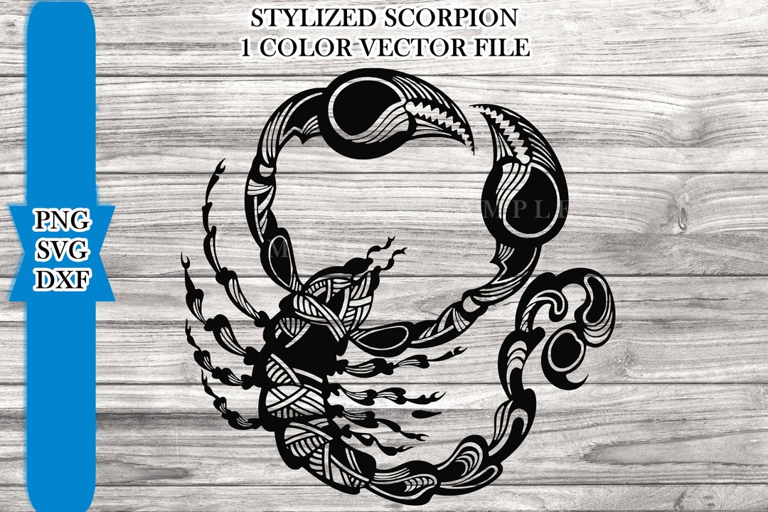 Scorpion SVG - 1 Color Vector File as Shown - 3 File Format Choices ...