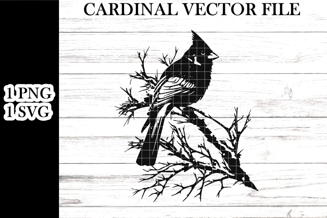 Cardinal Svg - Cardinal on a Branch Svg - Detailed Cardinal Svg ...