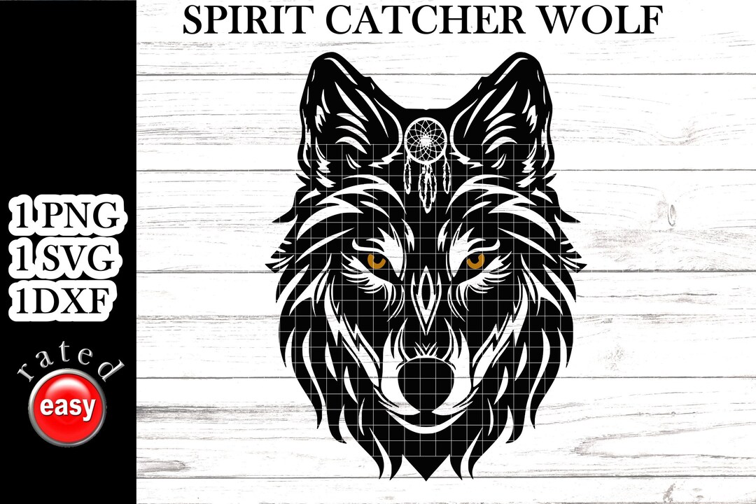Native American Wolf Svg - Spirit Catcher Wolf Svg - Wolf Vector File ...