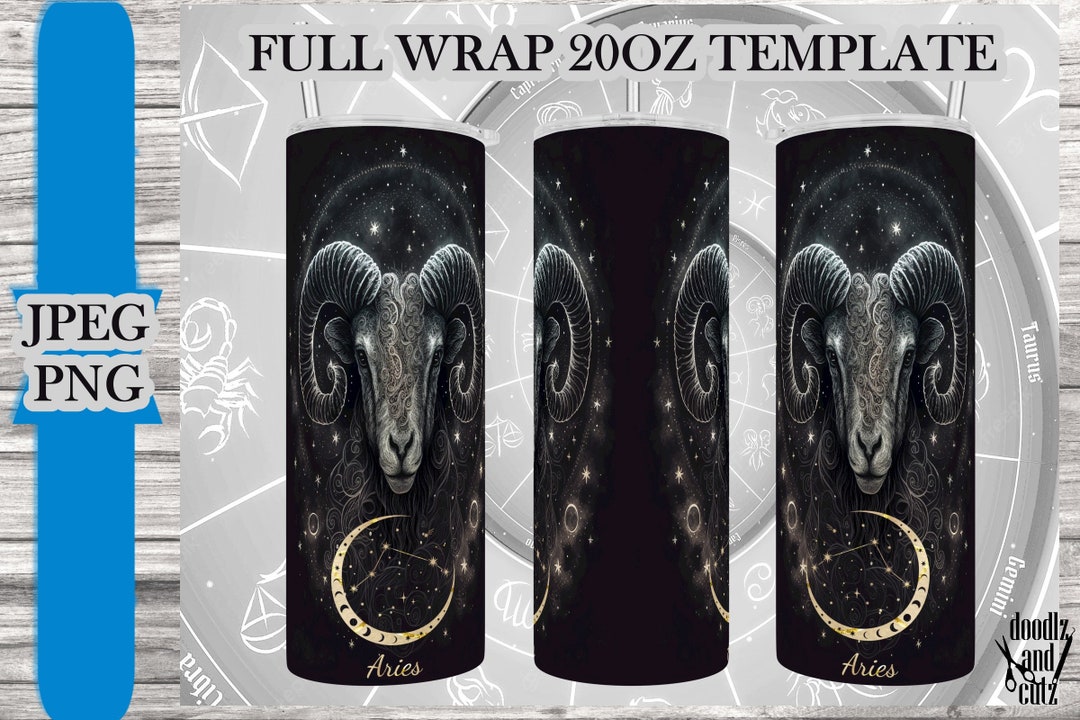 Aries 20oz Tumbler Template - Mock up Included - Aries Glow Tumbler ...