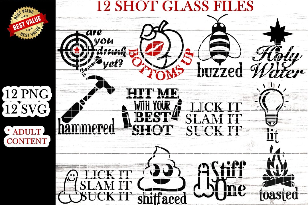Shot Glass Svg Files Shot Glass Cutting Files Bundle SVG Files for Shot ...