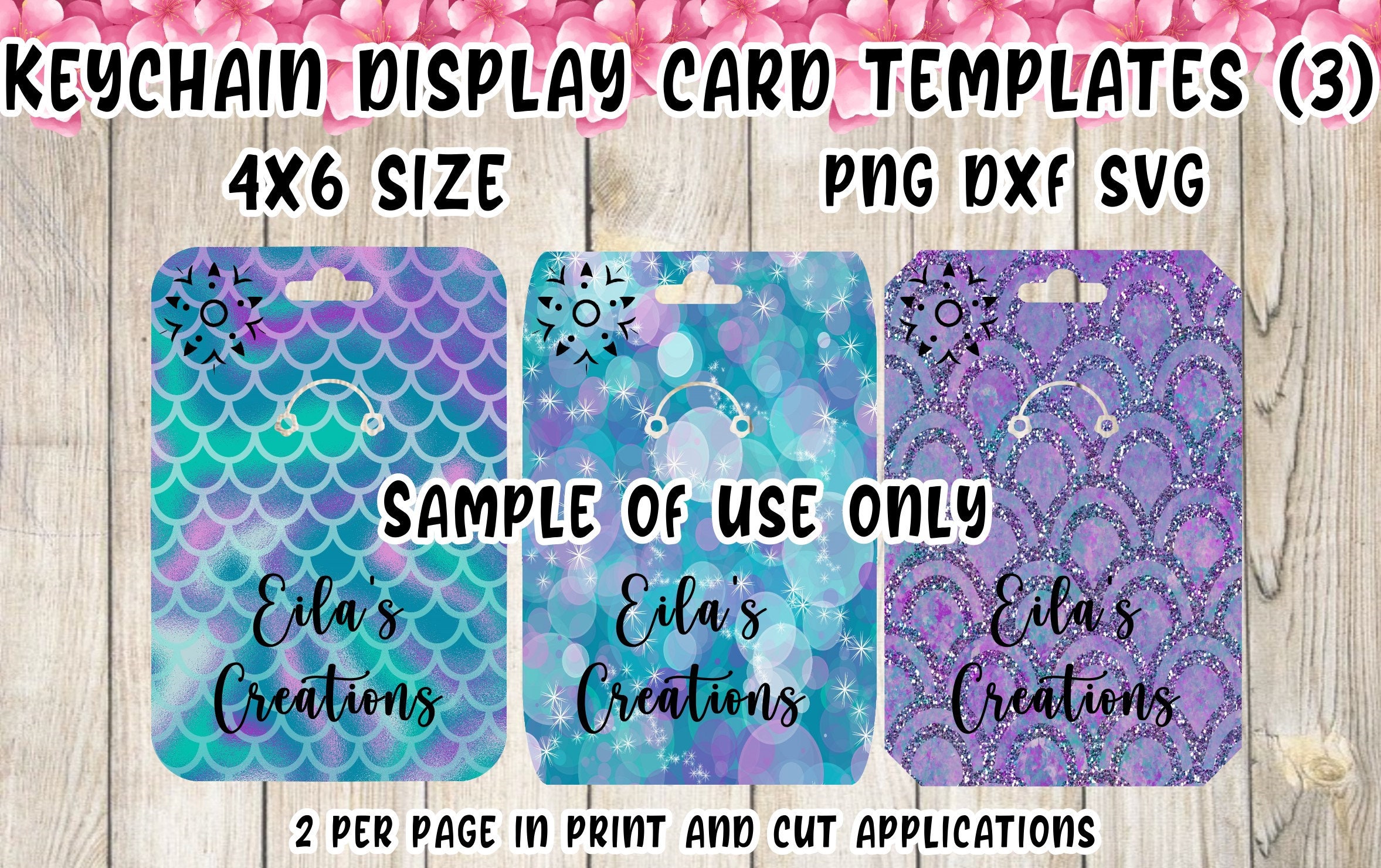 Keychain Display Card Templates 3 in SVG DXF and PNG add | Etsy