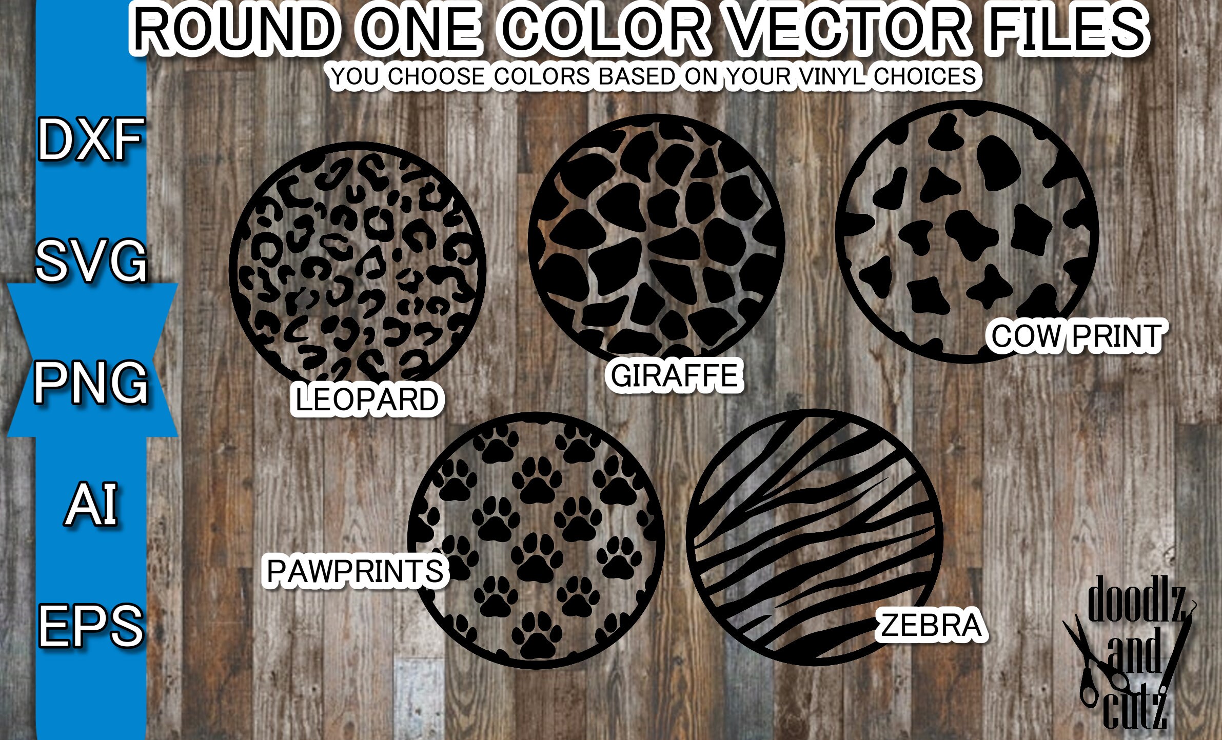Round Animal Print Svg Cutting Files for Keychains Coasters - Etsy UK
