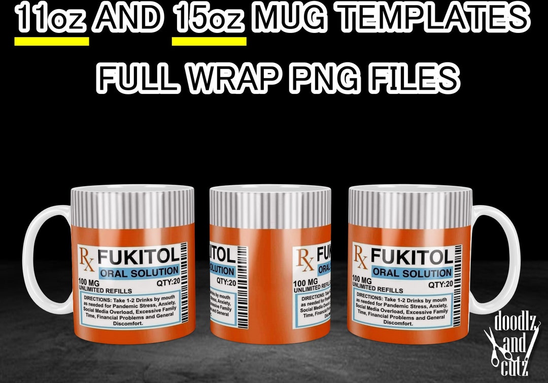 Fukitol Mug Wrap Sublimation Template in 11oz and 15 Oz Full Wrap Size ...