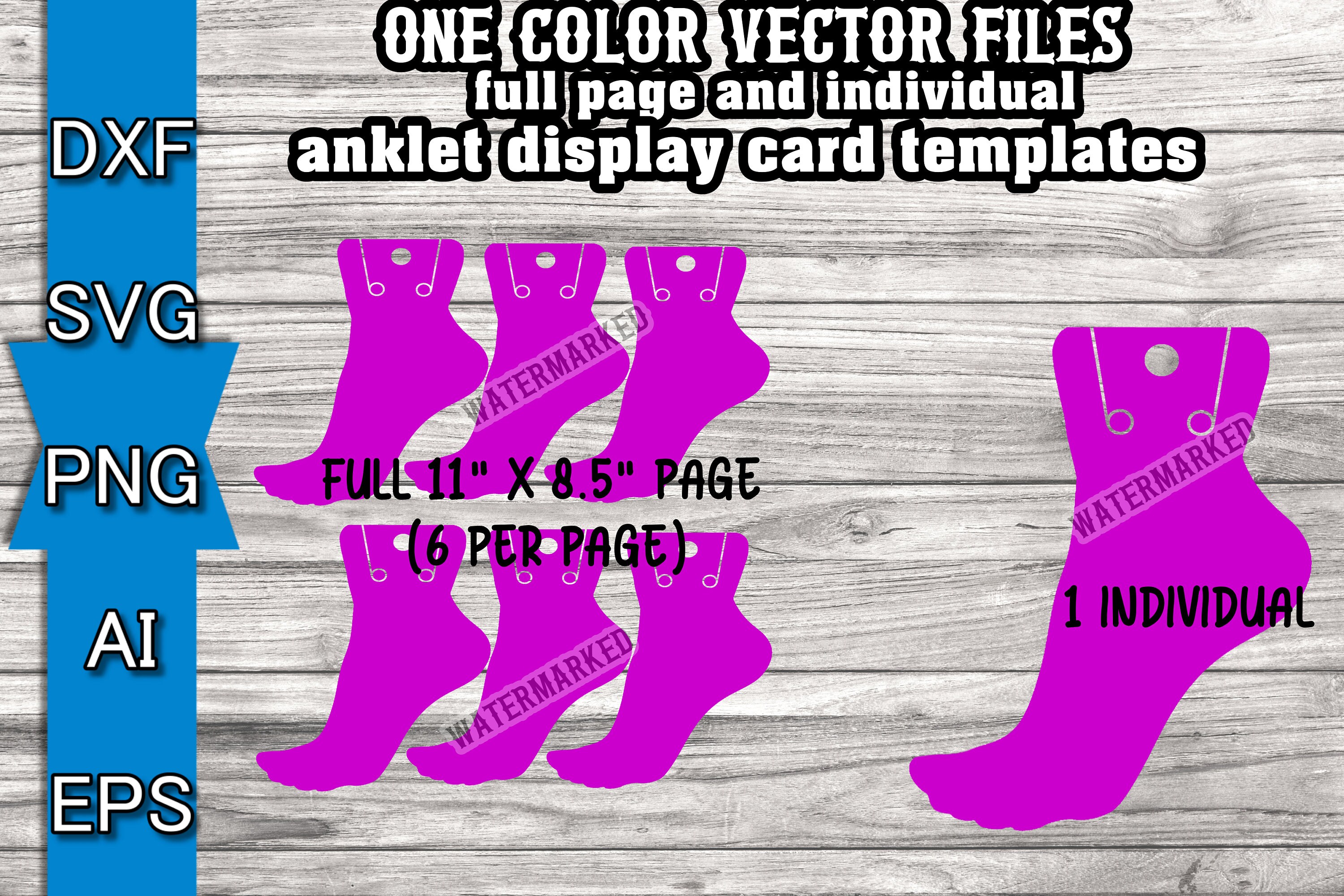 2 SVG Anklet Display Cards Full Page and Individual Five - Etsy