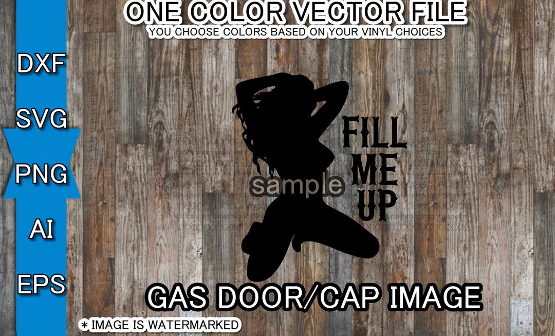 Funny Gas Car Decal SVG Vector Cutting File - 1 Color Vector File as ...