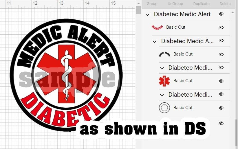 Diabetic Medic Alert SVG Circle Medic Alert Circle for - Etsy Canada