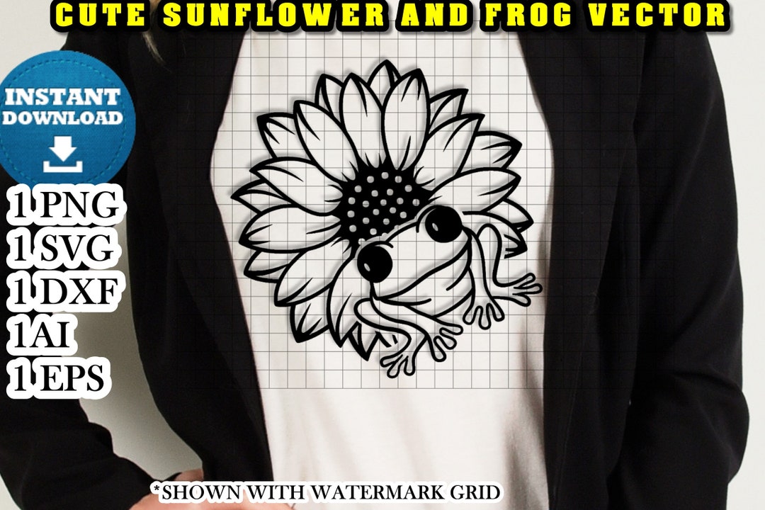 Sunflower With Frog Svg - Sunflower Silhouette Svg - Sunflower SVG ...
