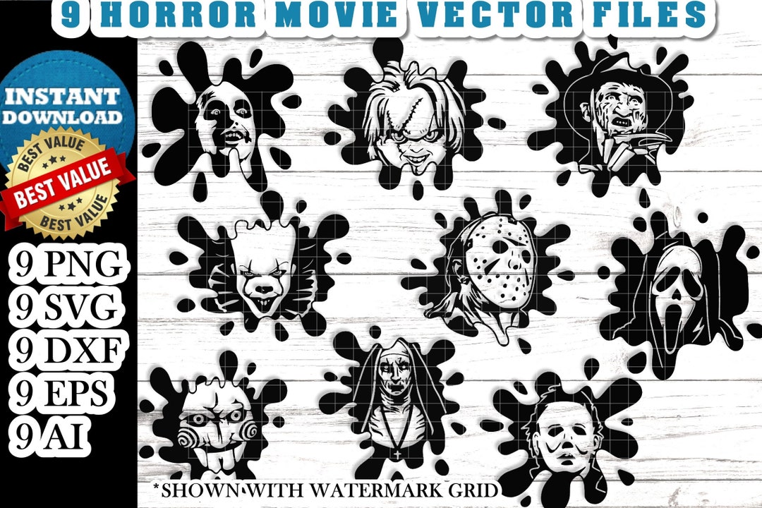 Horror Movie svg files 9 Horror movie blood splatter svg file Jason svg ...