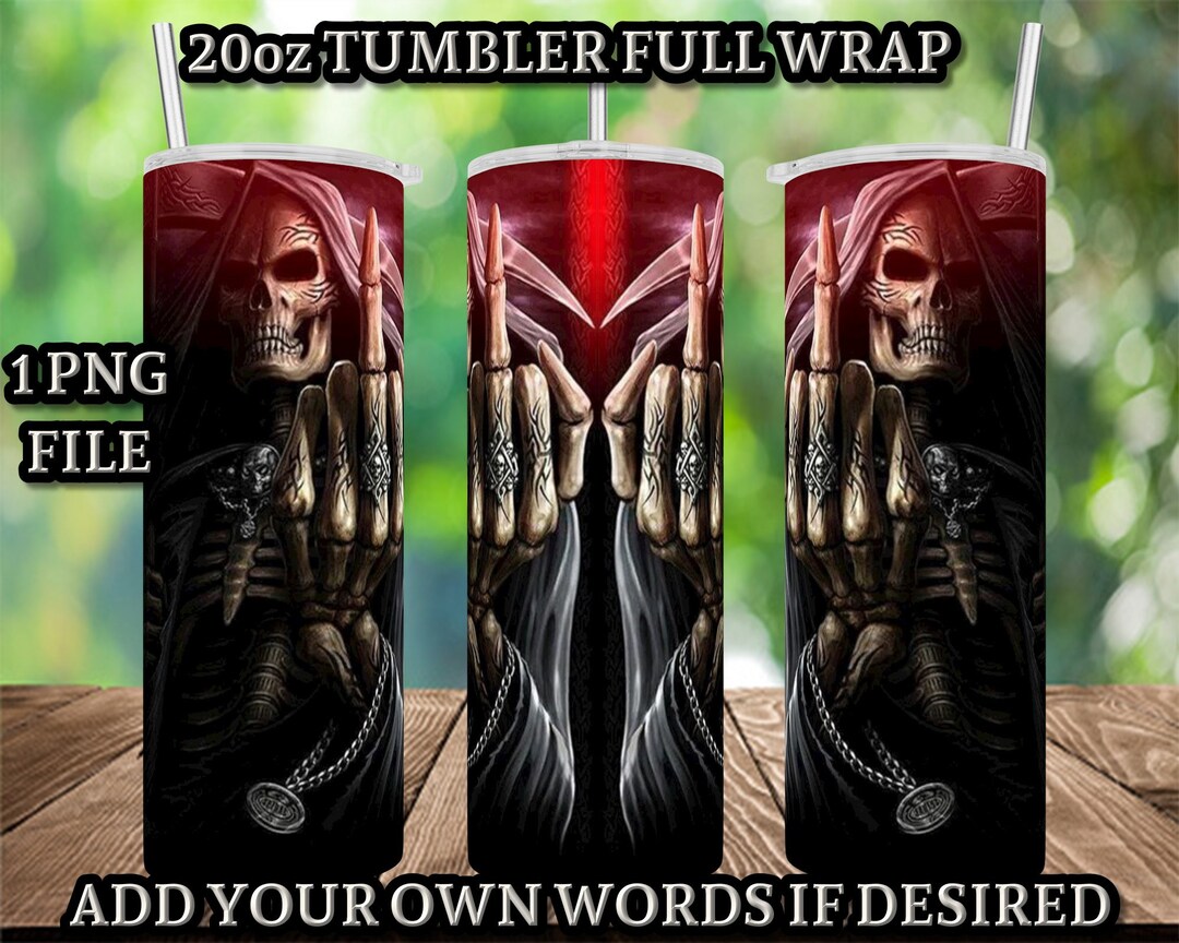 Skeleton Salute 20oz Tumbler Wrap - 1 PNG File ( Resizable ) Skeleton ...
