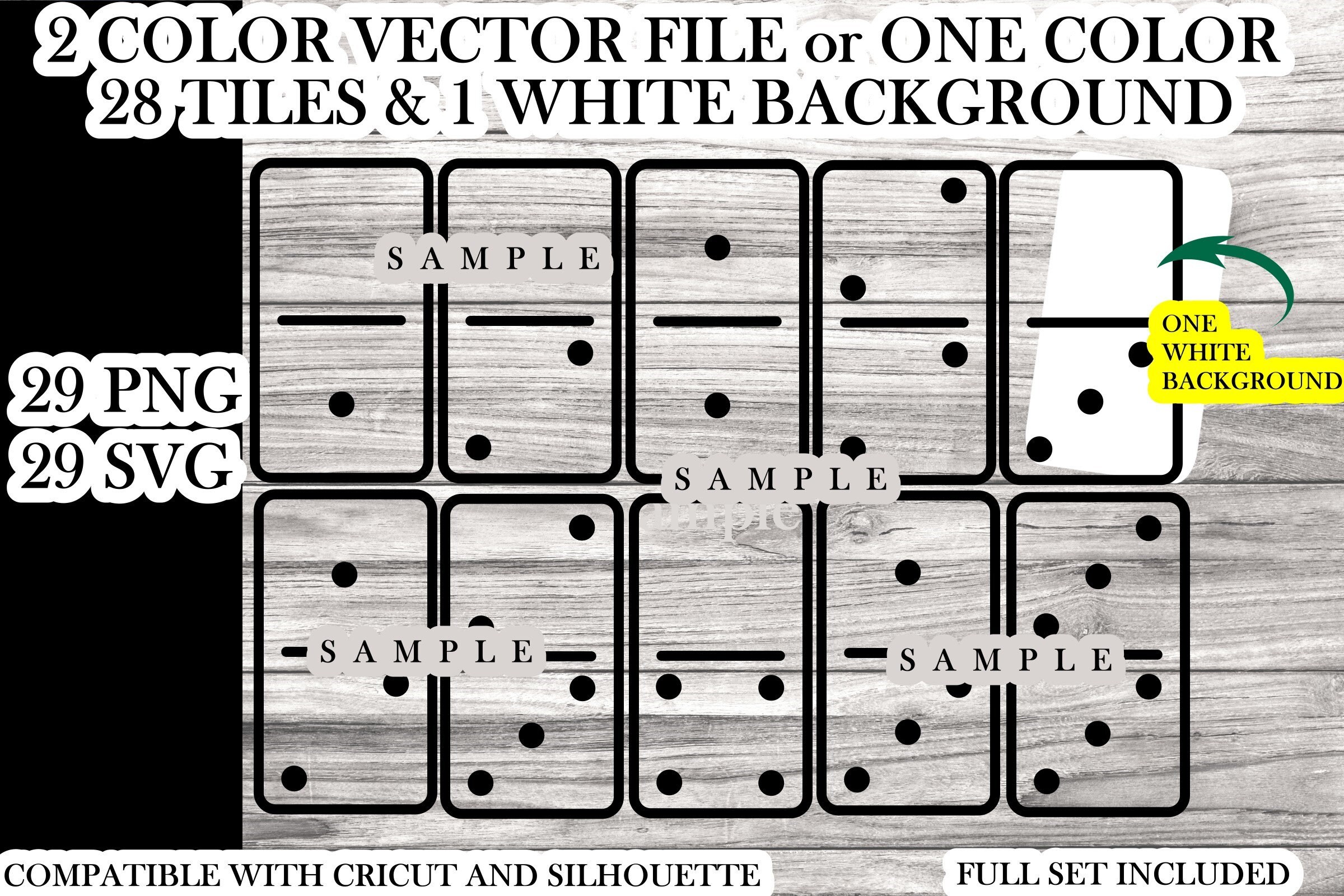 Dominoes svg full set of 28 domino svgs plus a white background set of ...