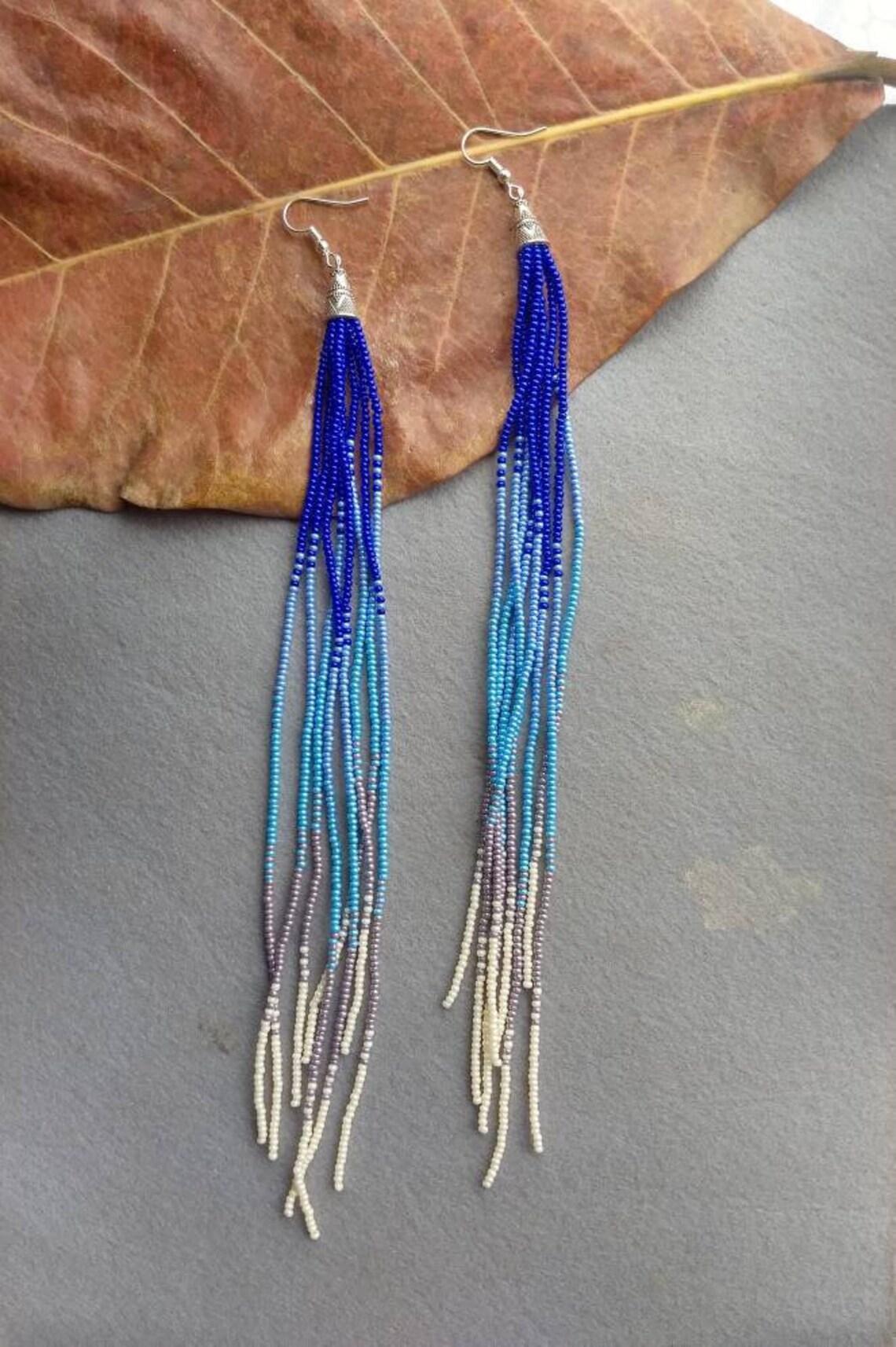Extra Long Seed Bead Tassel Earrings For Women Etsy