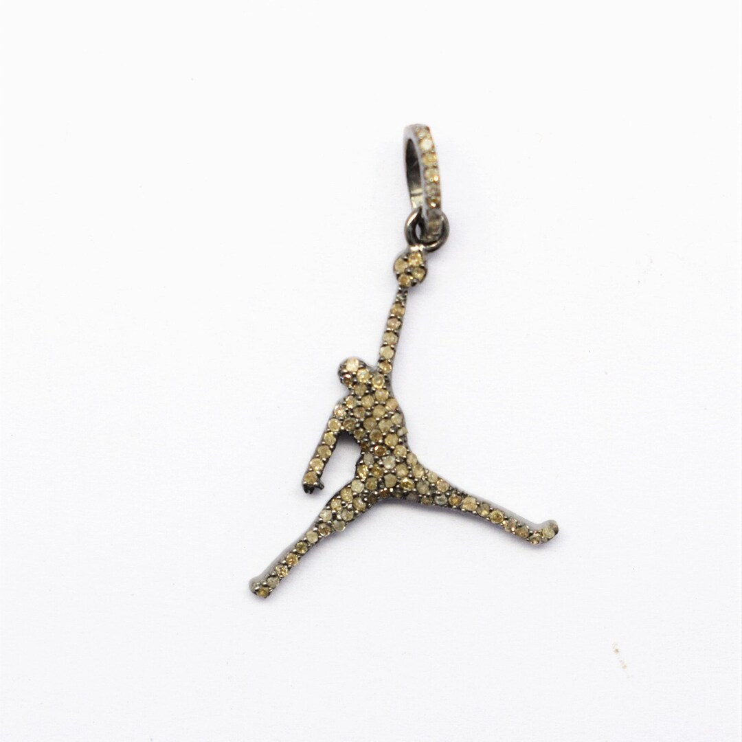 Diamond Pendant, Jordan Pendant, 925 Sterling Silver, Diamond Charm ...