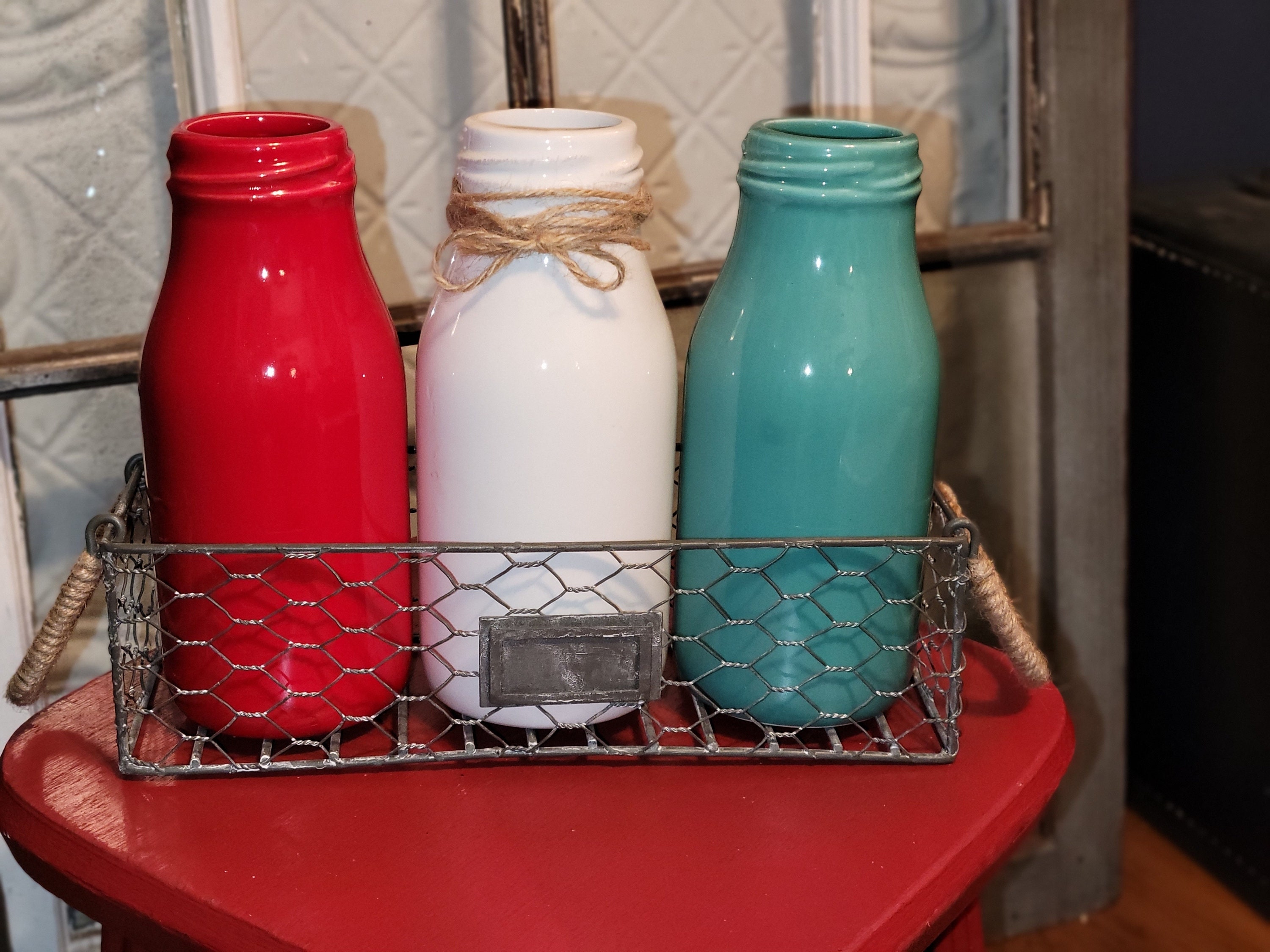 Milk Bottle Decor Farmhouse - Etsy