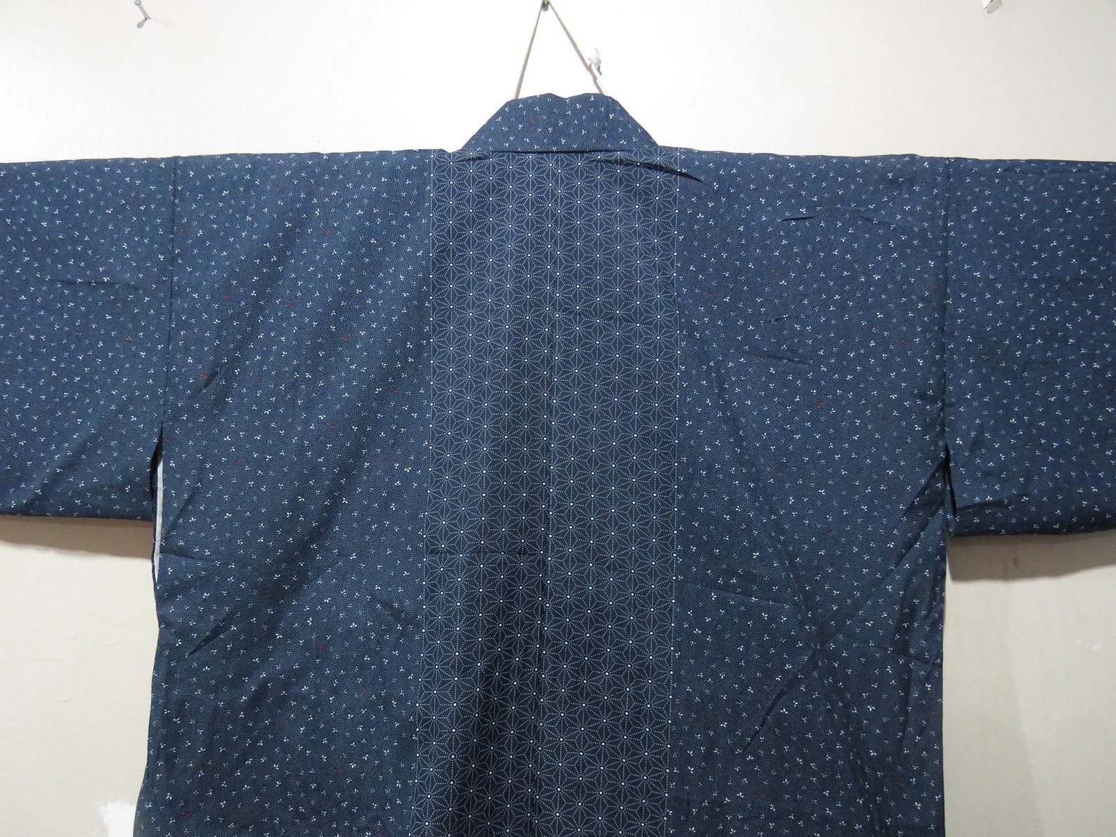 Vintage Japanese Kimono Dark Blue Color Abstract Pattern - Etsy