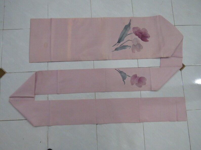 Vintage Brick Grape Silk Nagoya Obi With Flower FOB280623-12 - Etsy