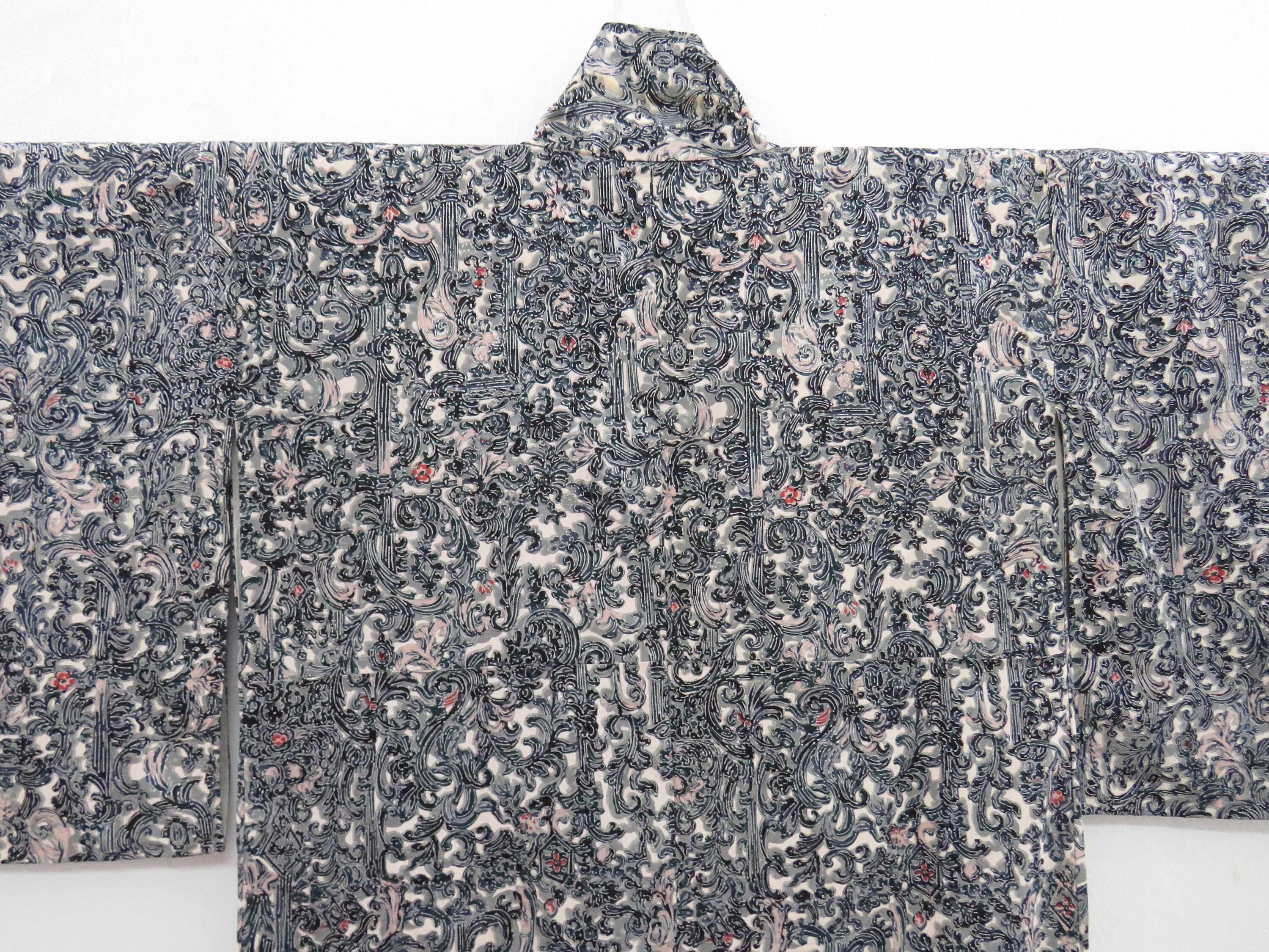 Vintage Japanese Kimono Black White Color Abstract Pattern - Etsy
