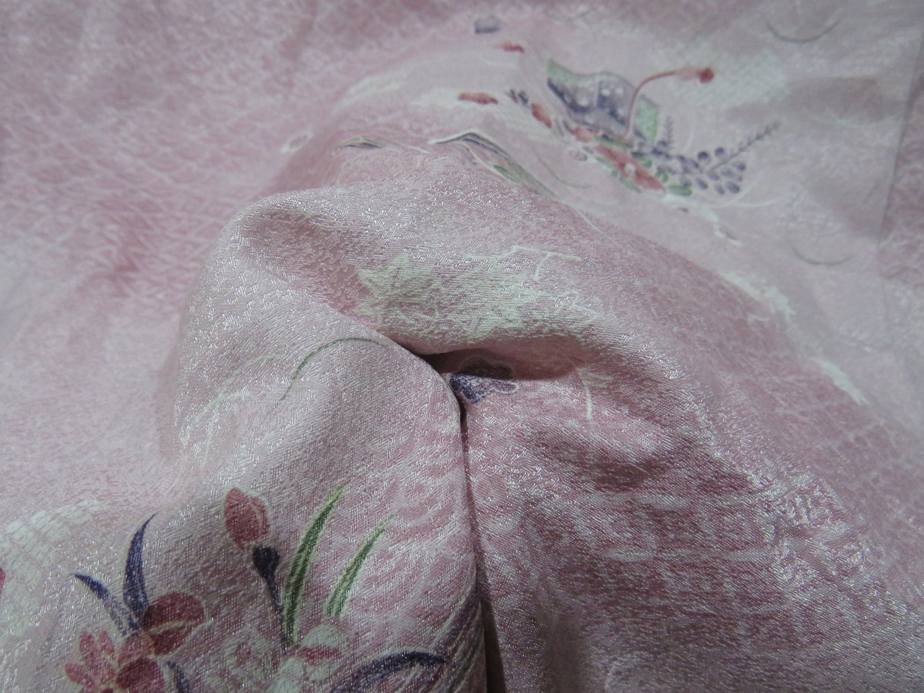 Vintage Japanese Kimono Pink Color Flower Pattern Kimono Robe - Etsy