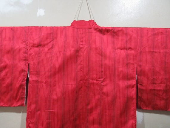 Vintage Japanese Jacket haori light red and black col… - Gem
