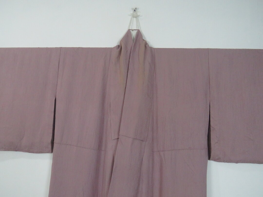 Vintage Japanese Kimono Purple Color Plain Pattern Kimono Robe ...