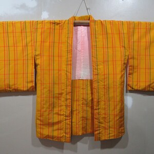 Vintage Japanese Jacket Haori Light Yellow,green and Red Color Line ...