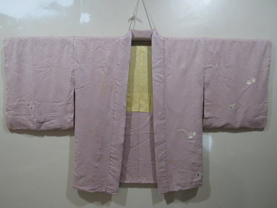 Vintage Japanese Jacket haori heather color flower pa… - Gem