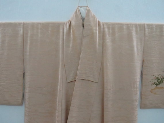Vintage Japanese kimono light brown color abstract pa… - Gem