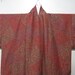 Vintage Japanese Kimono Dark Red Color Flower Pattern Kimono Robe ...