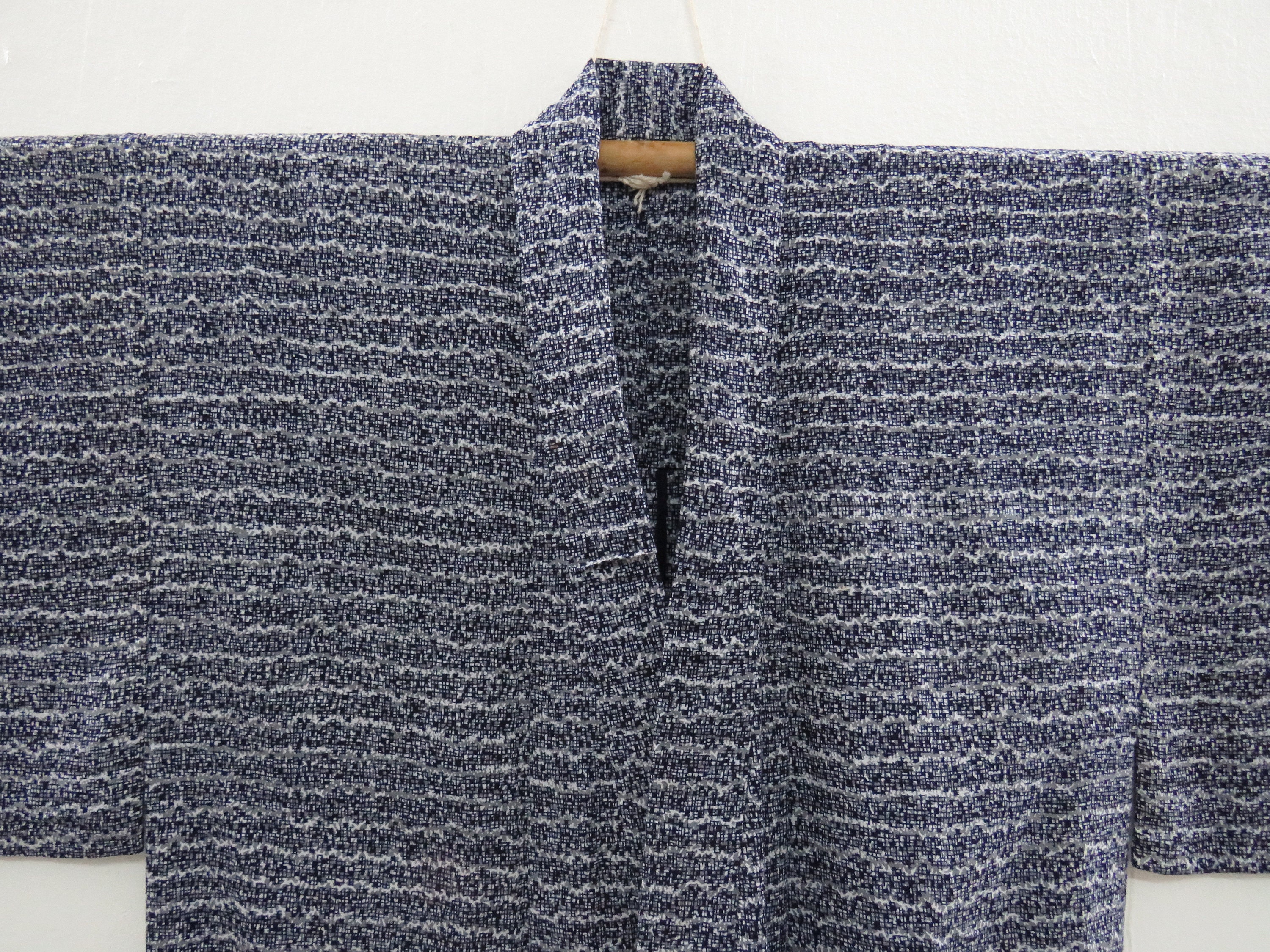 Vintage Japanese cotton yukata black color abstract pattern | Etsy