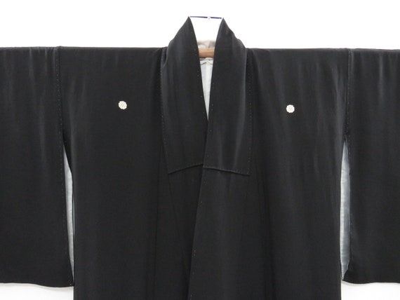 Vintage Japanese Kimono Black Color Art Pattern Kimono Robe | Etsy