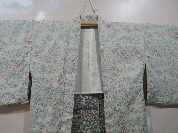 Vintage Japanese Jacket Haori Ice Grey Color Flower Pattern - Etsy