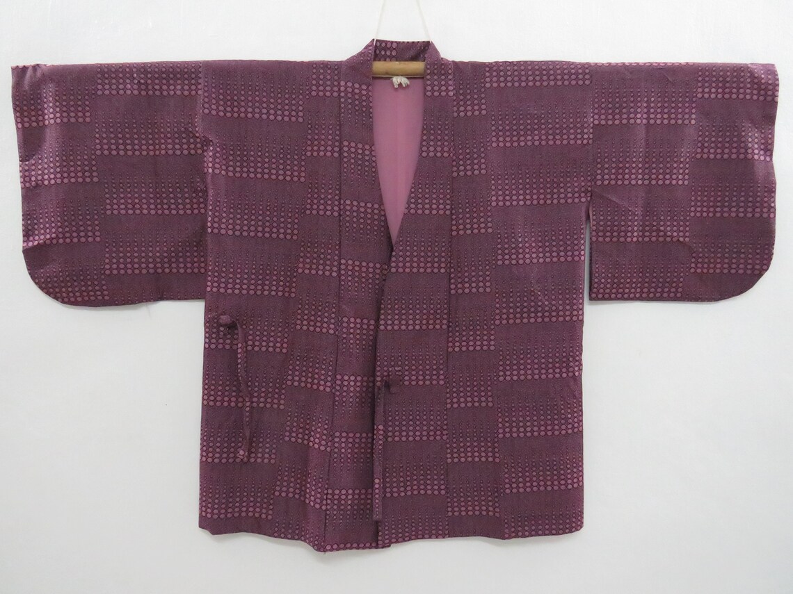 Vintage Japanese Jacket Haori Purple Color Abstract Pattern - Etsy