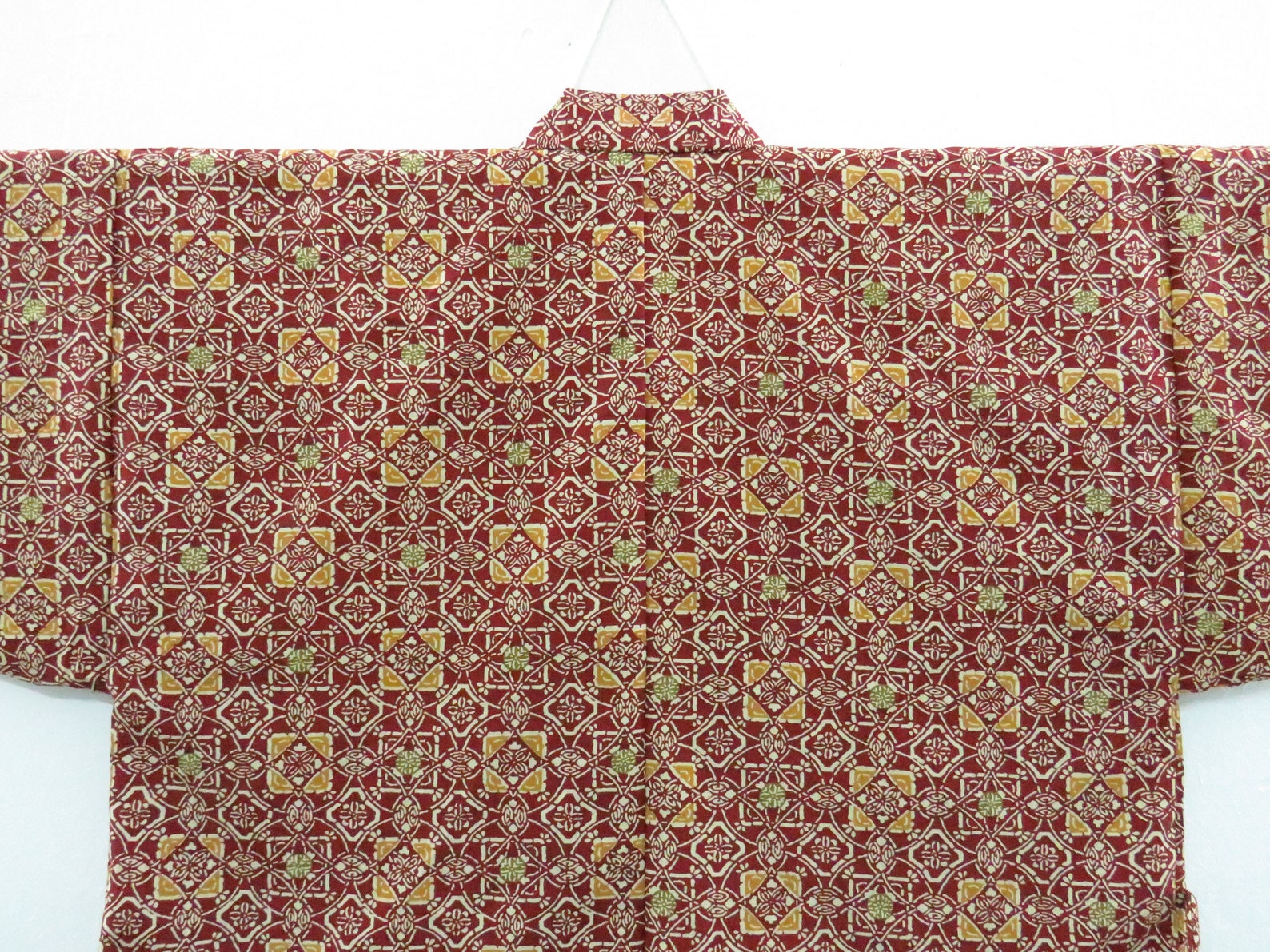 Vintage Japanese Jacket Haori Red Color Abstract Pattern - Etsy