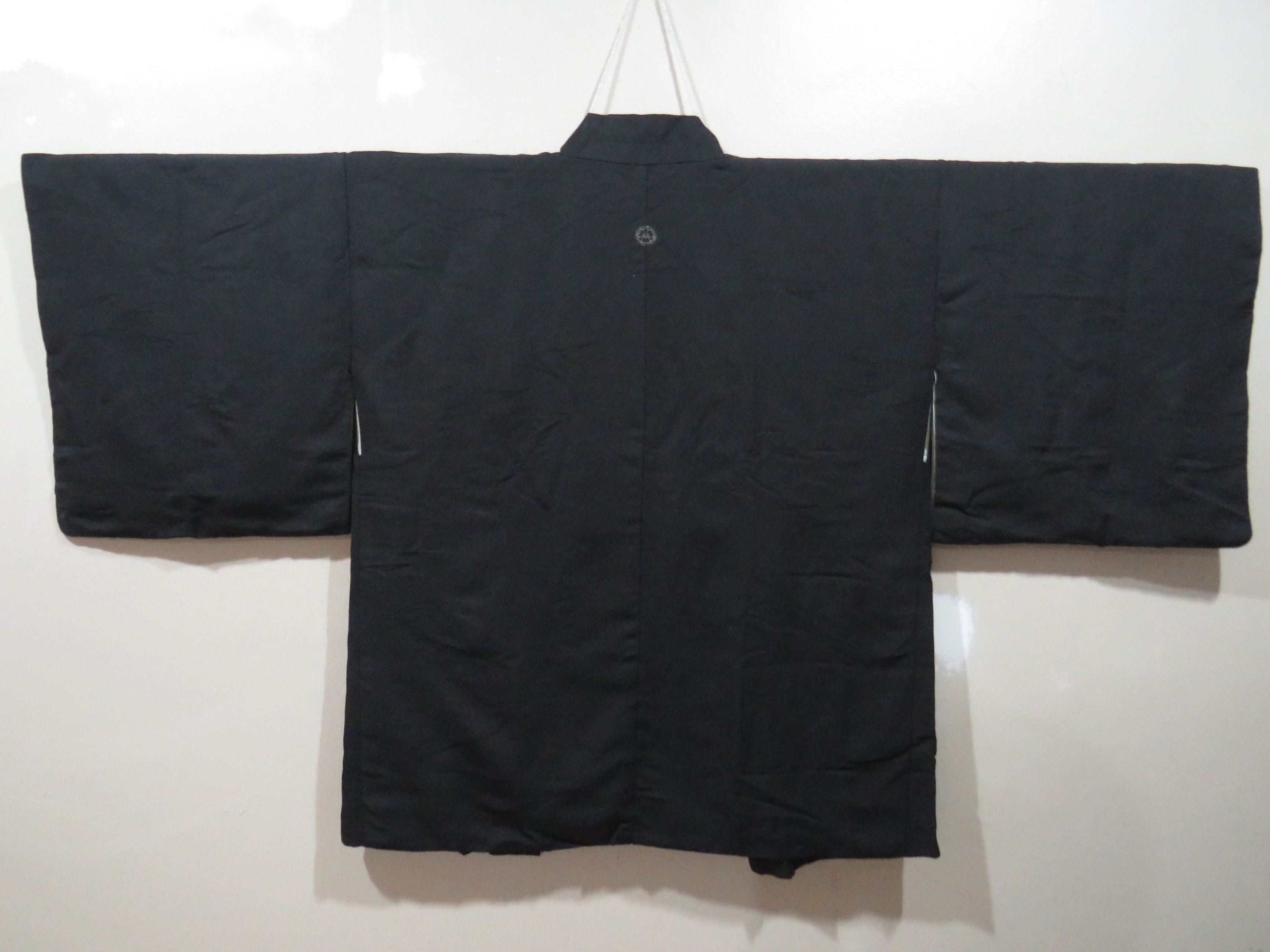 Vintage Japanese Jacket Haori Black Color Plain Pattern Kimono - Etsy