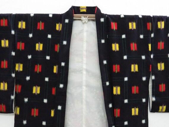 Vintage Japanese Jacket Blue Color Abstract Pattern Kimono - Etsy