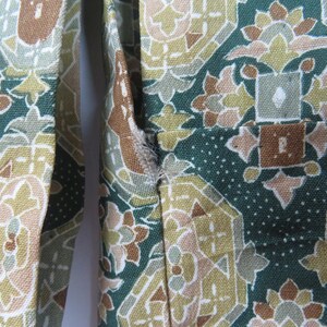 Vintage Japanese Kimono Dark Green, Yellow and Brown Color Abstract ...