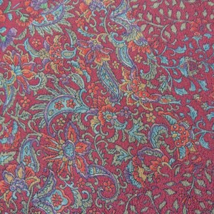 Vintage Japanese Kimono Dark Red Color Flower Pattern Kimono Robe ...