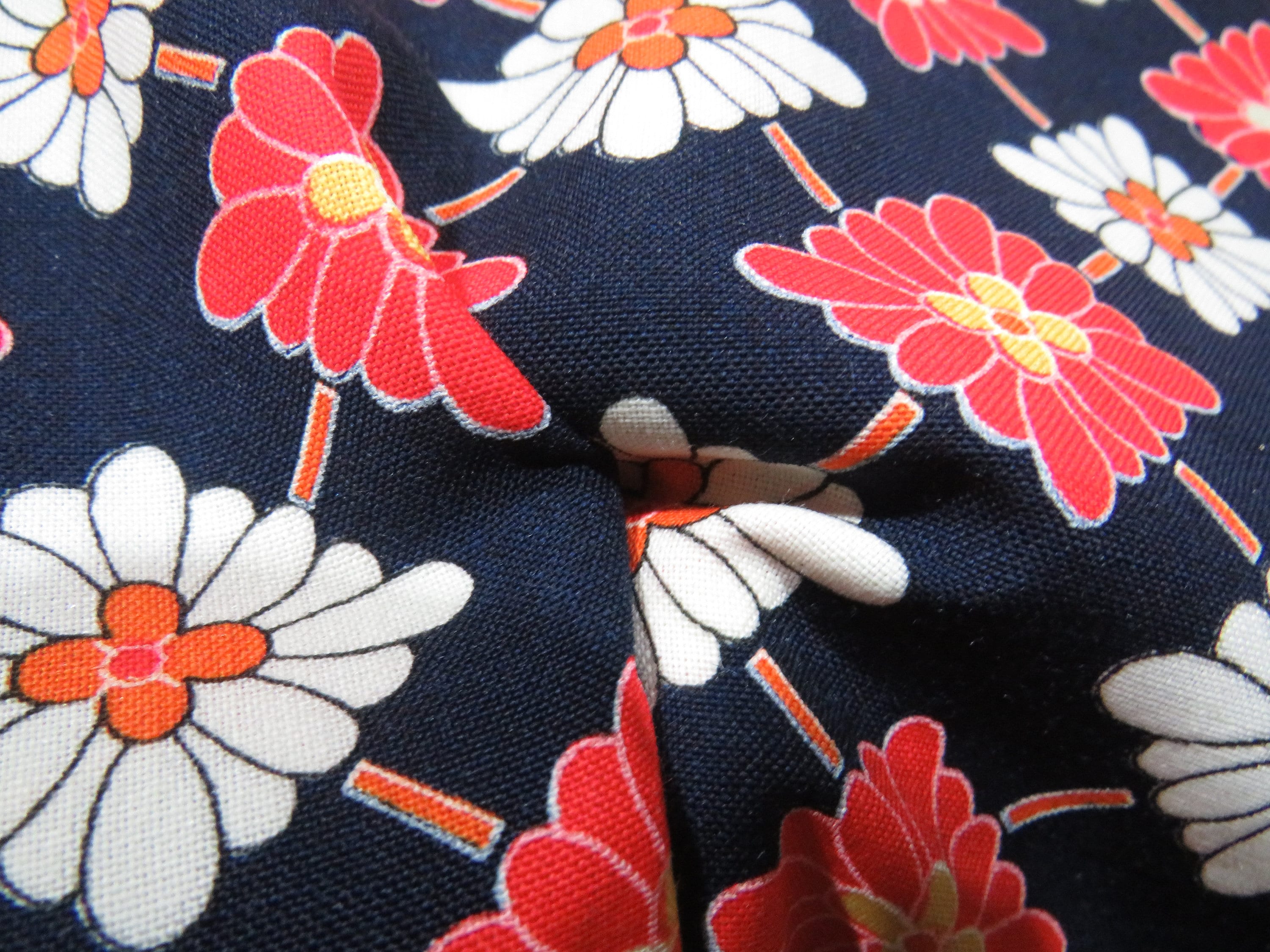 Vintage Japanese Kimono Dark Blue Color Flower Pattern Kimono - Etsy