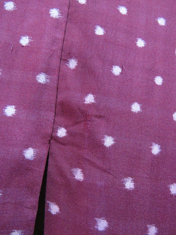 Vintage Japanese Jacket haori maroon color pokal dot … - Gem